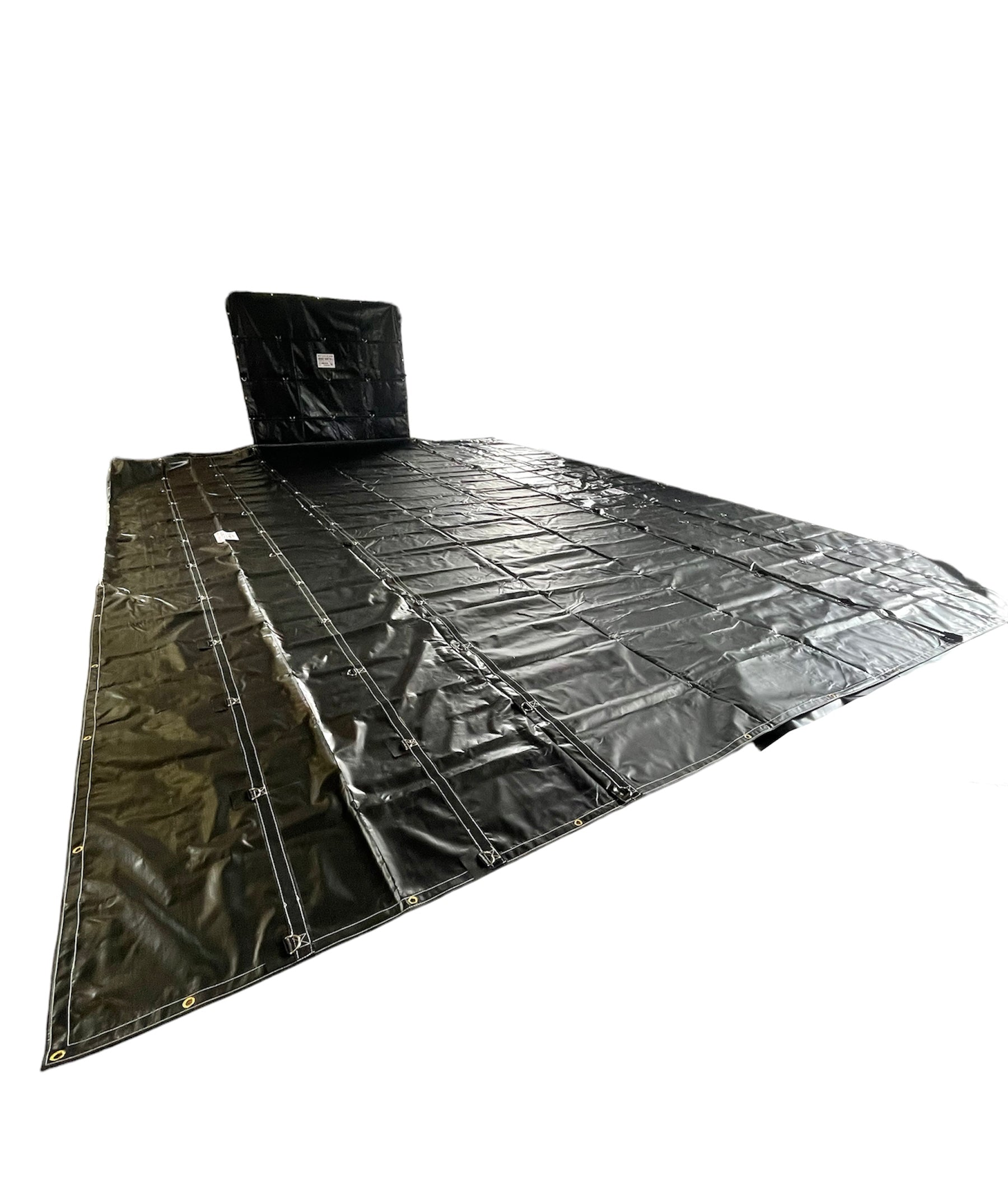 6' DROP X 8' W X 27' L 14 OZ BLACK 3 ROWS OF DRINGS – Marco's Truck Tarps